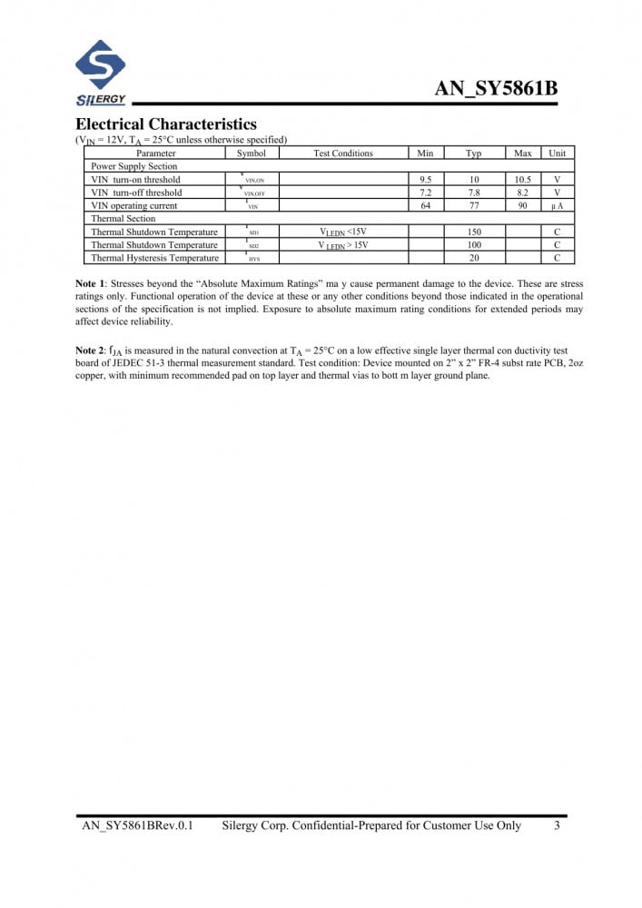 SY5861BFAC datasheet page 3