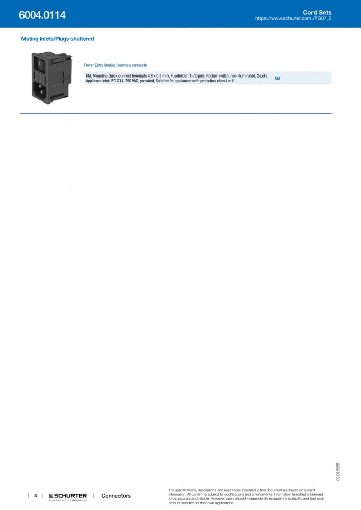 SCHURTER 6004.0114 datasheet page 4