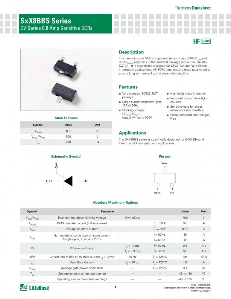 S6X8BBSRP datasheet page 1