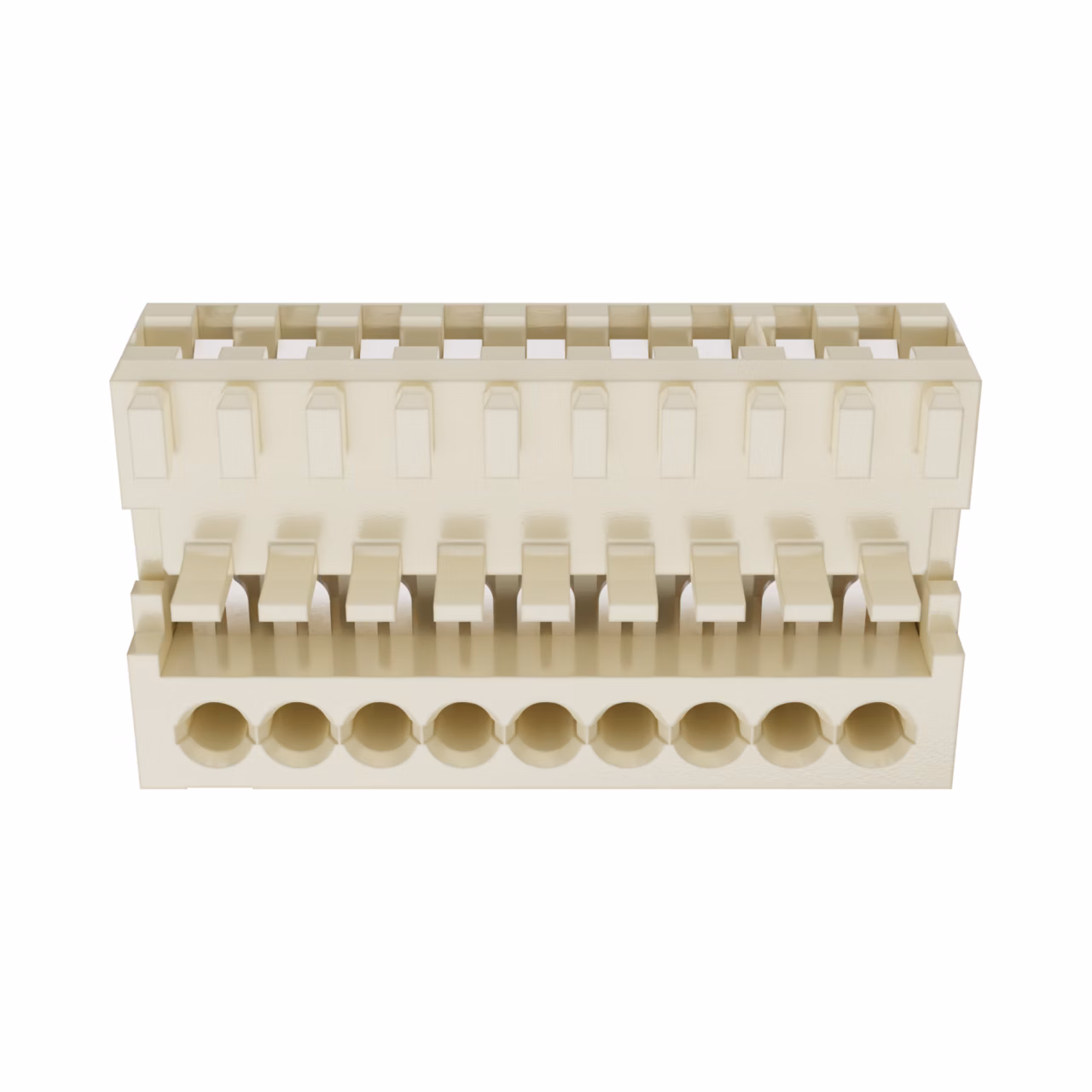 Appli-Mate RAST 2.5 Connector, 2.50mm Pitch, Female, 9 Circuits, Polarizing Rib Between 7/8, Locking Pips, Slotted Endwalls, Tin Plating for sale