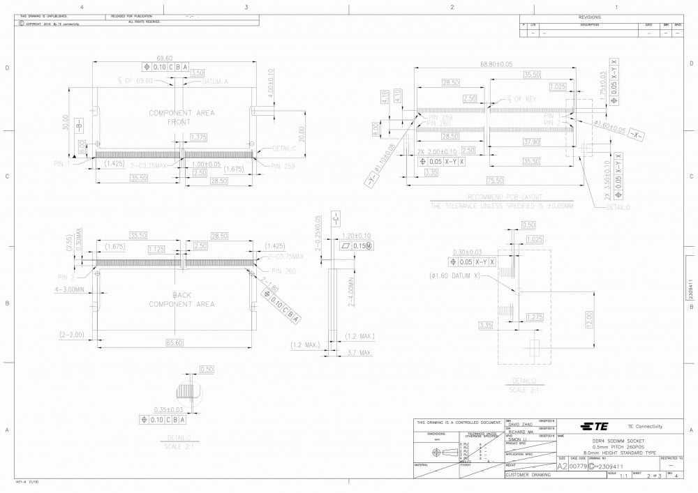 TE Connectivity 2309411-1 technical drawing page 2