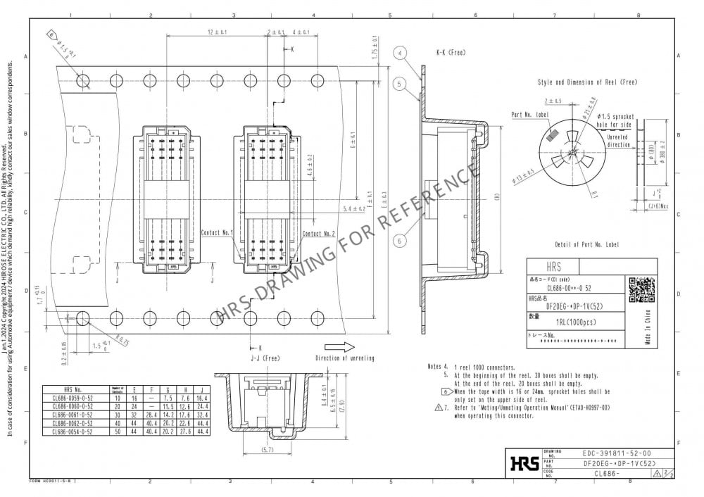 HRS DF20EG product documentation page 2