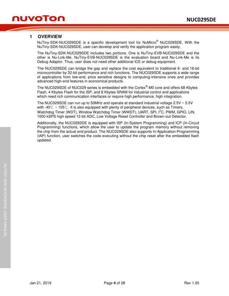 NuTiny-SDK-NUC029SDE manual page 4