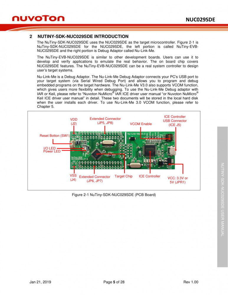 NuTiny-SDK-NUC029SDE manual page 5
