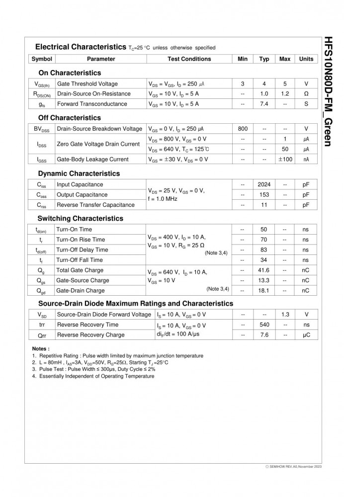 HFS10N80D document page 2