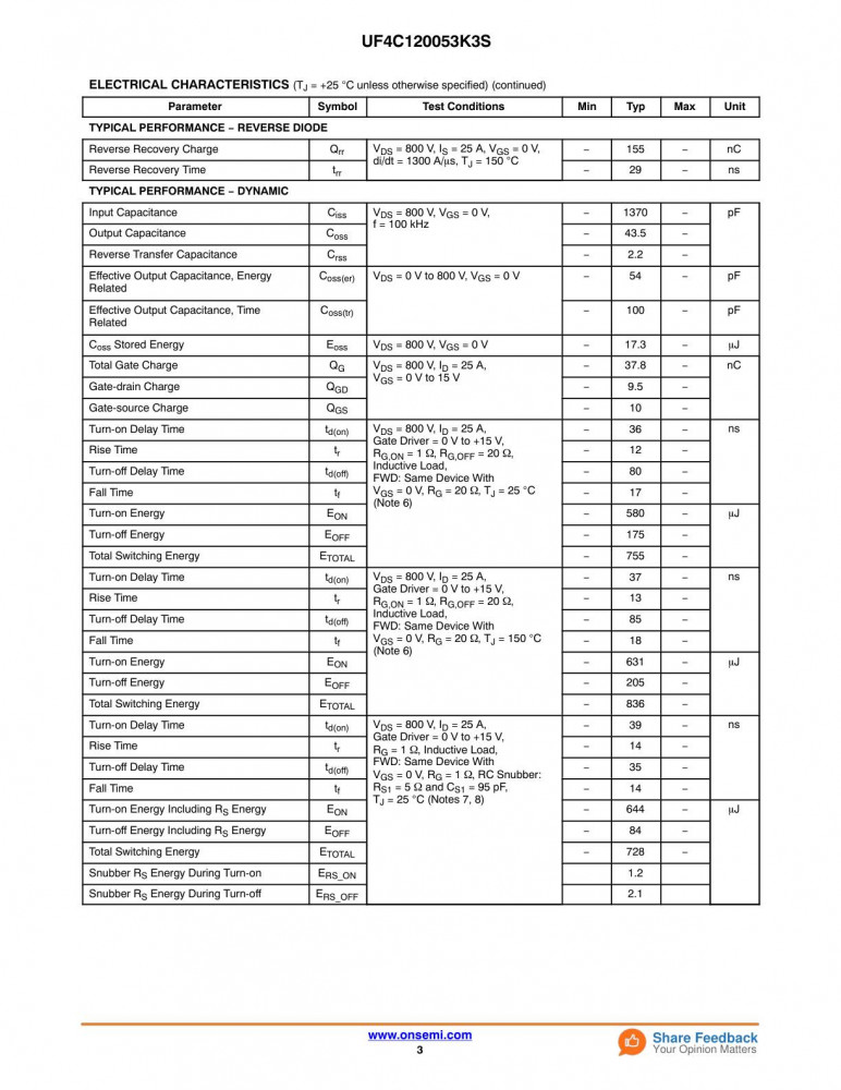 UF4C120053K3S datasheet page 3