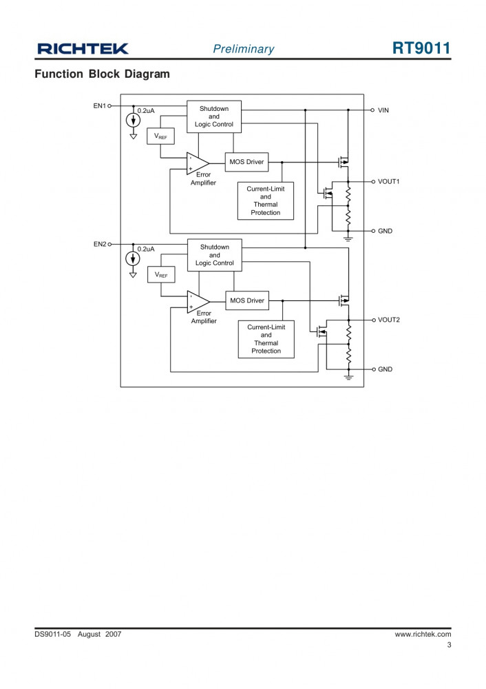 RT9011 datasheet page 3