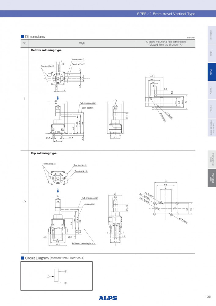 ALPSALPINE SPEF series technical document page 2