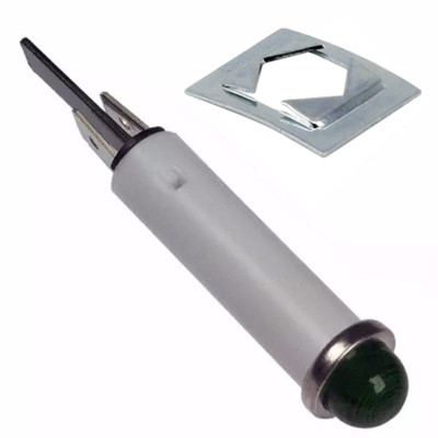 LED Panel Mount Indicator Green .310″ Hi-Dome 24V Tab Terminals for sale