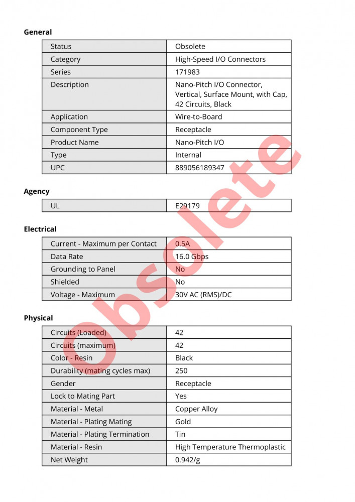 MOLEX 1719830142 product document image, page 2