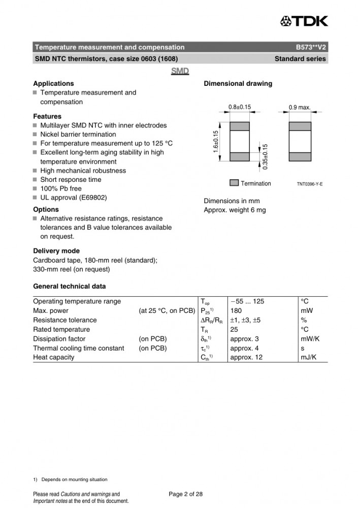 Datasheet page 2
