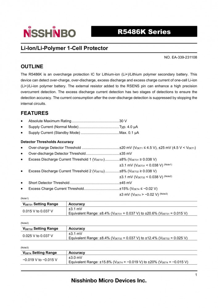 R5486K datasheet page 1