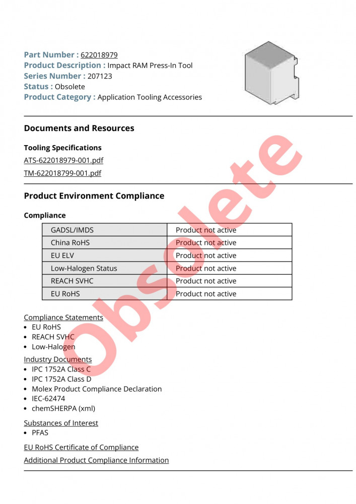 Tooling document preview, page 1