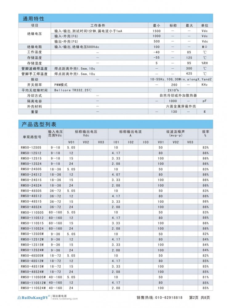 RM100-110S05W datasheet page 2
