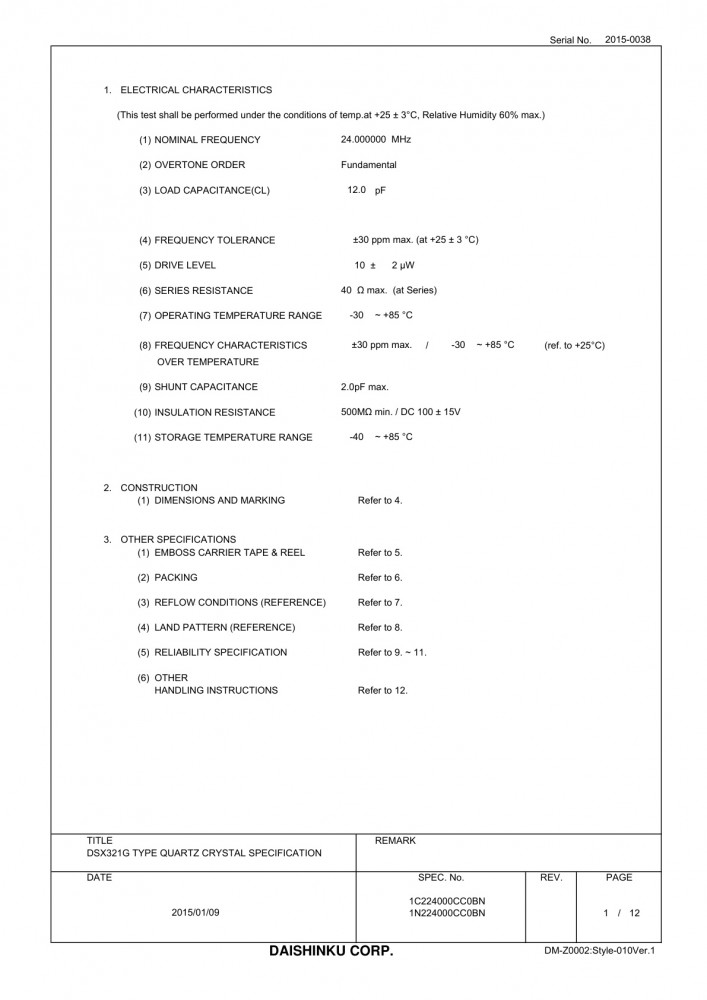 DSX321G specification page 2