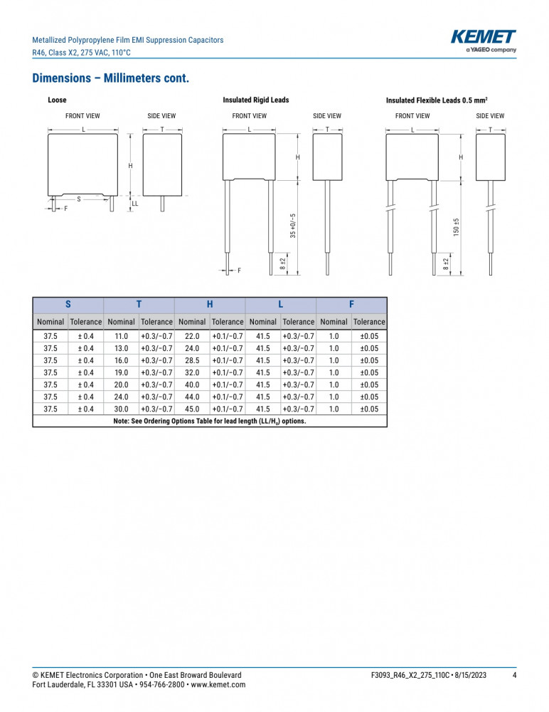 KEMET R46 datasheet page 4