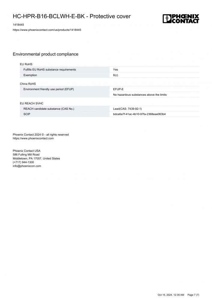 Phoenix Contact 1418445 technical document page 7