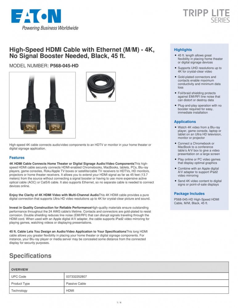 P568-045-HD technical document page 1