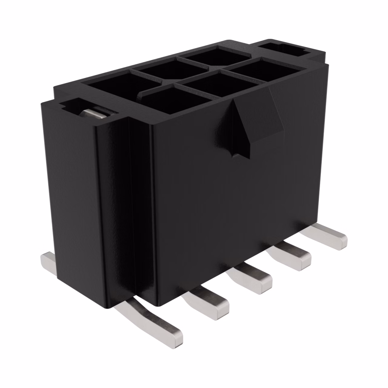 Mini-Fit Max Vertical Header, Dual Row, Surface Mount, 6 Circuits, Matte Tin (Sn) Plating, Black, Glow-Wire Capable, Tape and Reel for sale