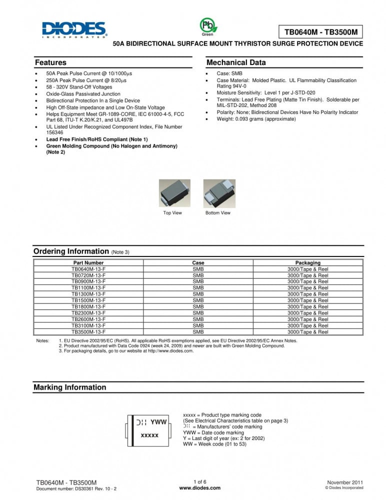 TB1800M-13-F datasheet page 1