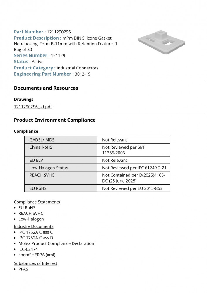 Molex 1211290296 drawing page 1