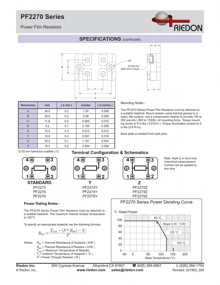 PF2270 series technical document page 2