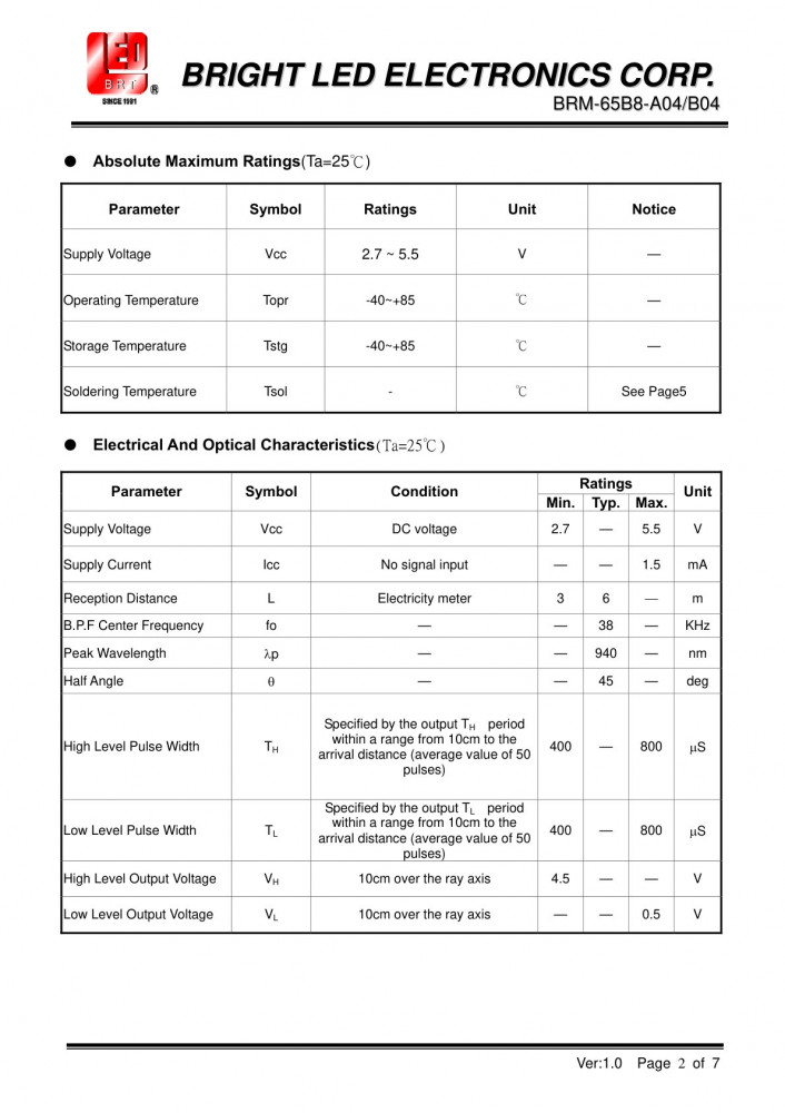 BRM-65B8-A04-B04 documentation page 2