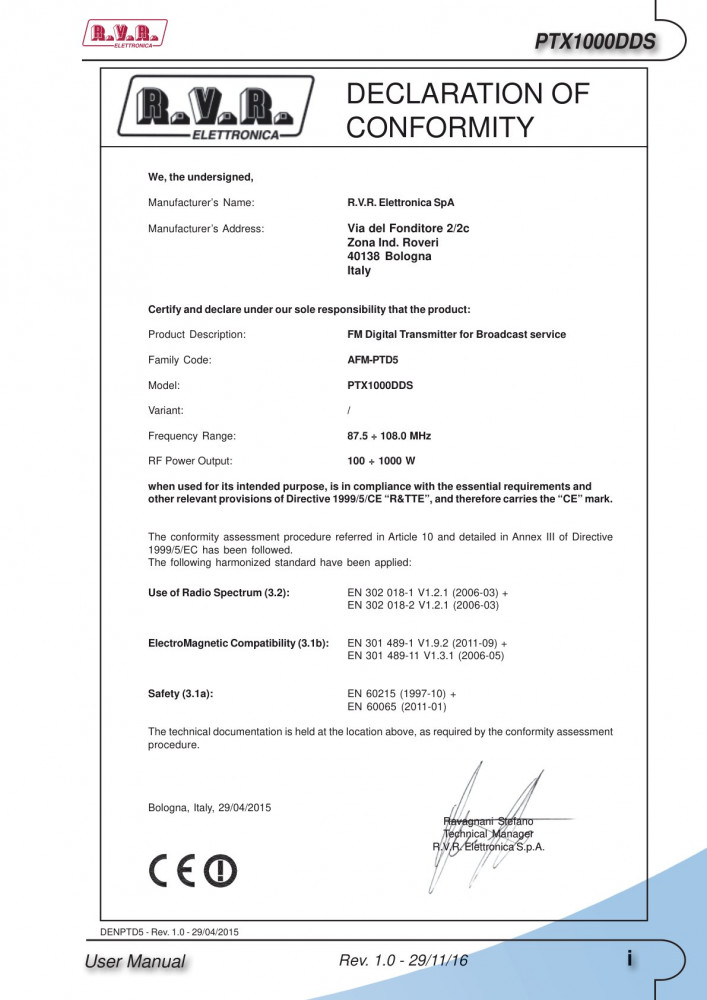 PTX1000DDS manual page image 3