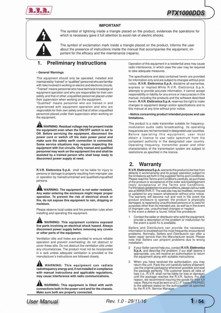 PTX1000DDS manual page image 7