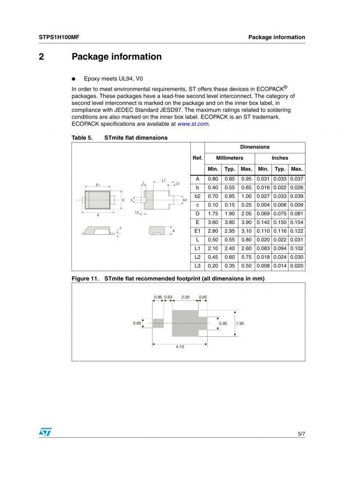 STPS1H100MF datasheet page 5