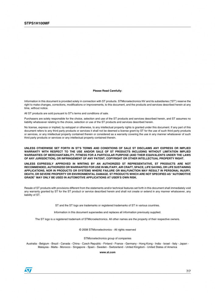 STPS1H100MF datasheet page 7