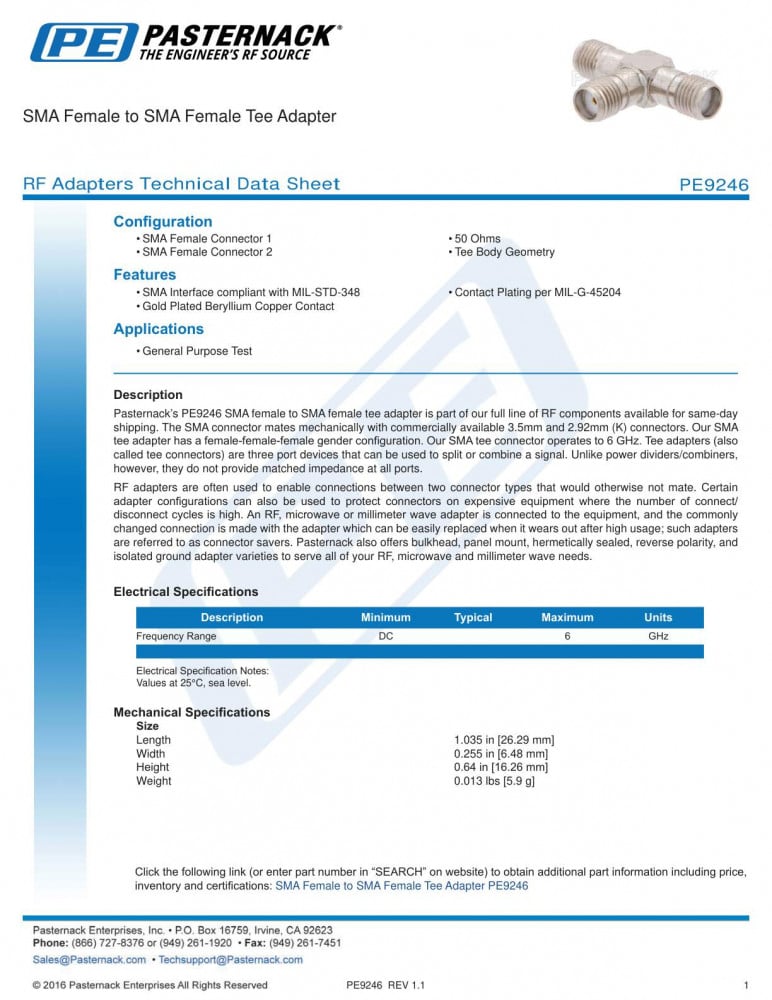 PE9246 technical document page 1