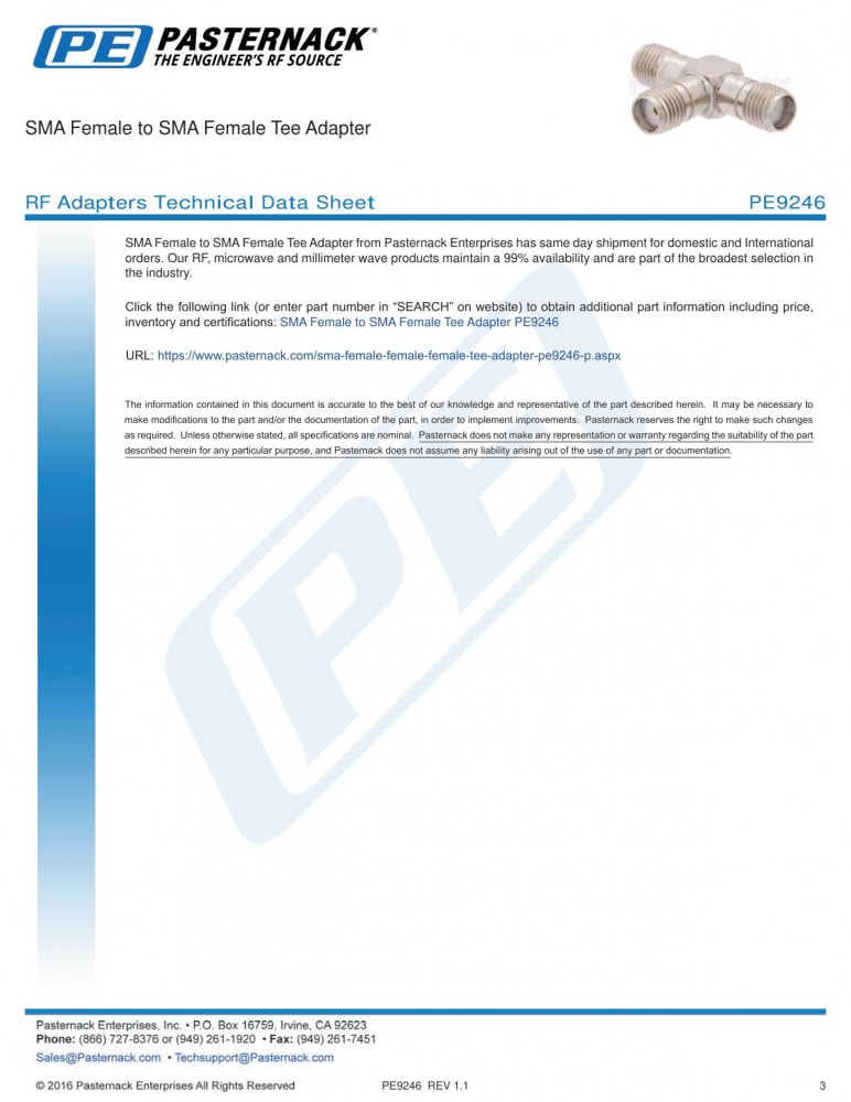 PE9246 technical document page 3