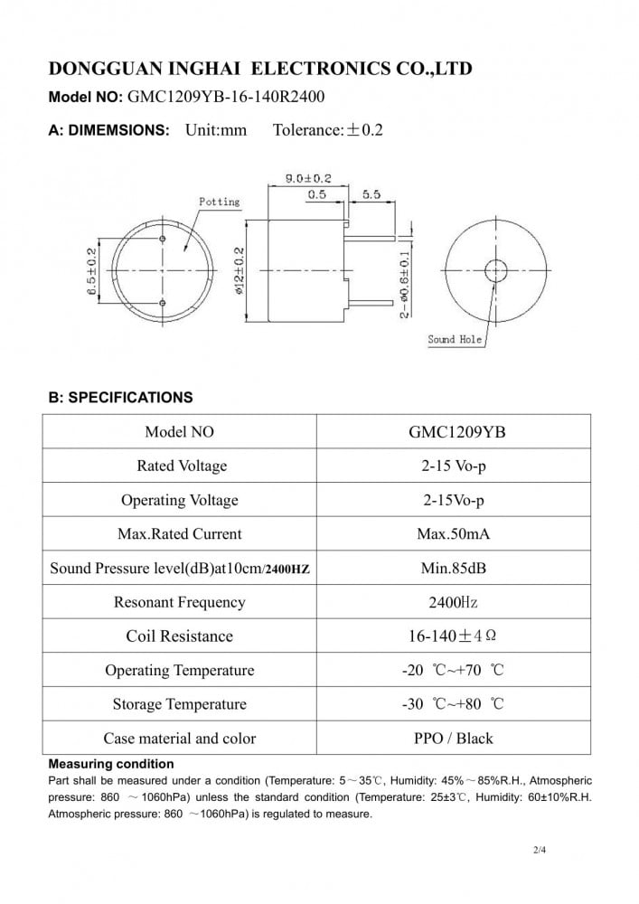 GMC1209YB-140R2400 approval document page 2