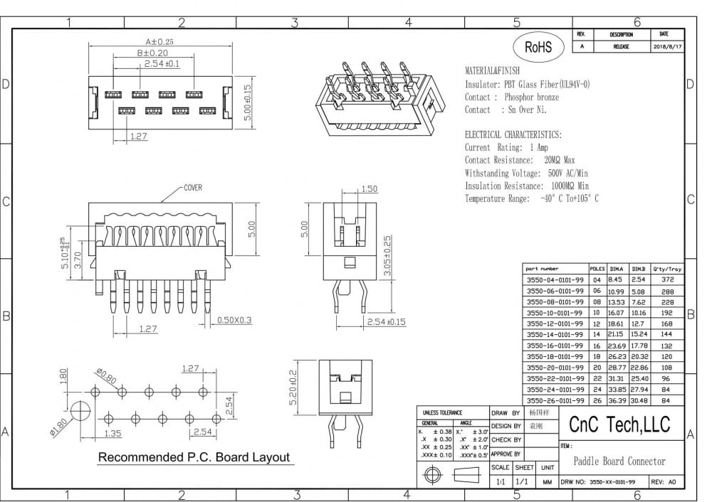 CNC Tech 3550-12-0101-99 technical drawing page 1