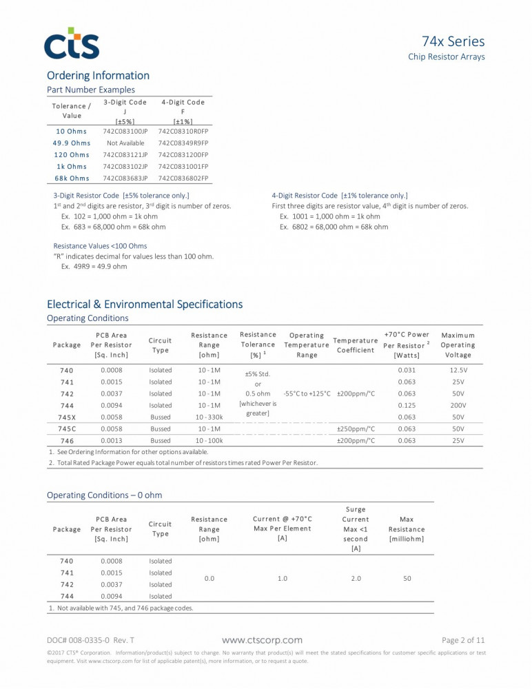 Datasheet page 2