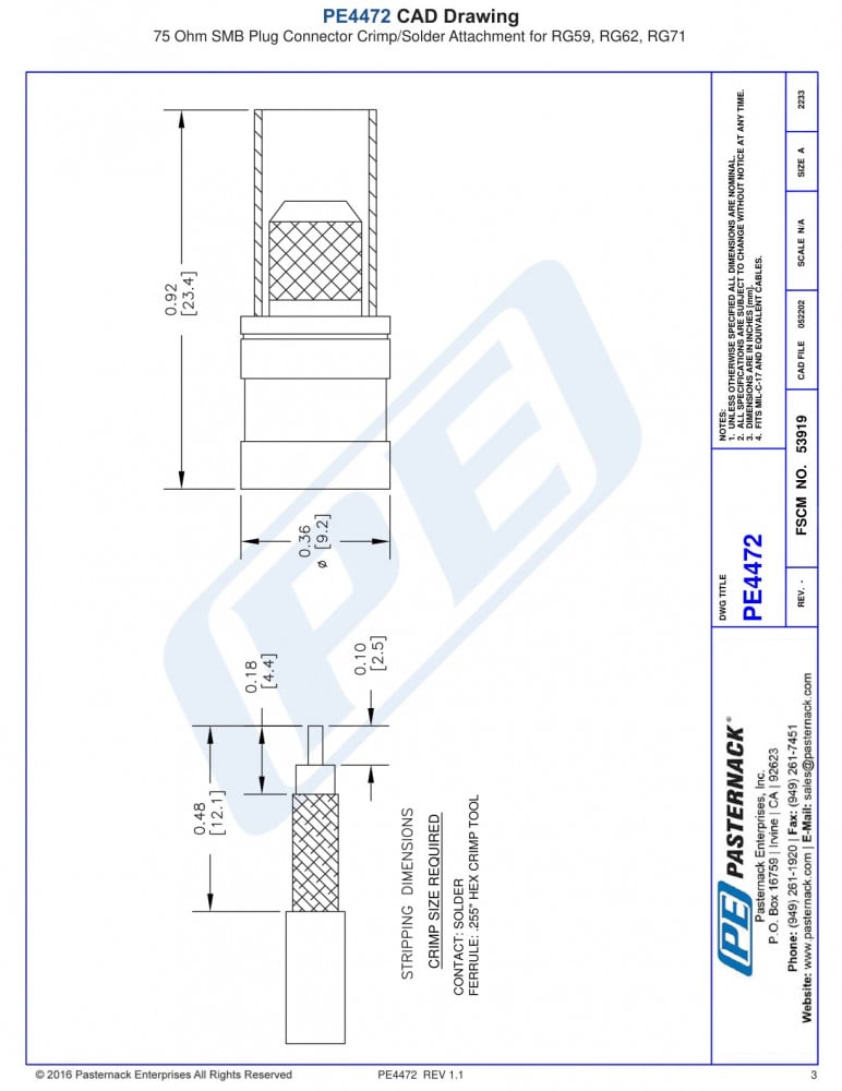 PE4472 technical datasheet page 3