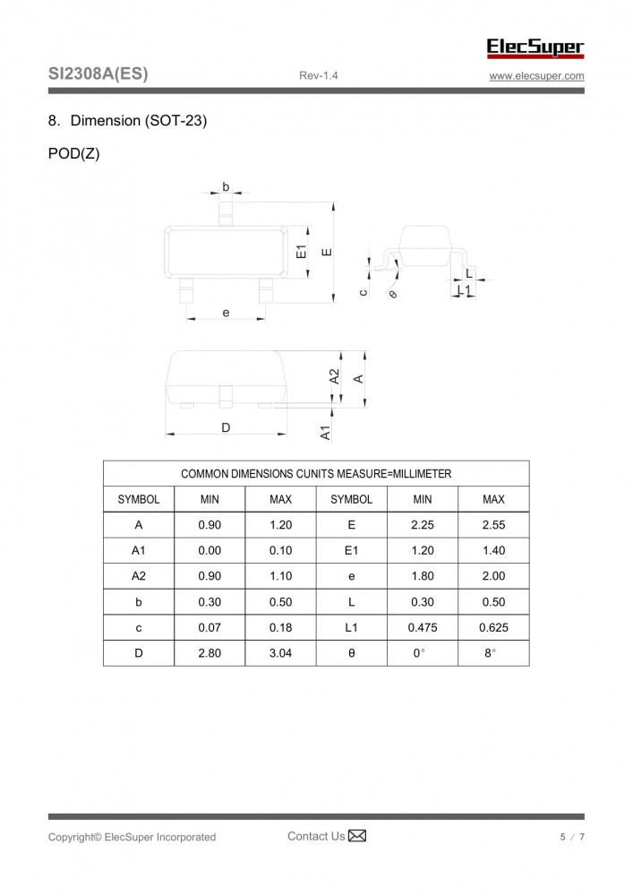 SI2308A(ES) datasheet page 5
