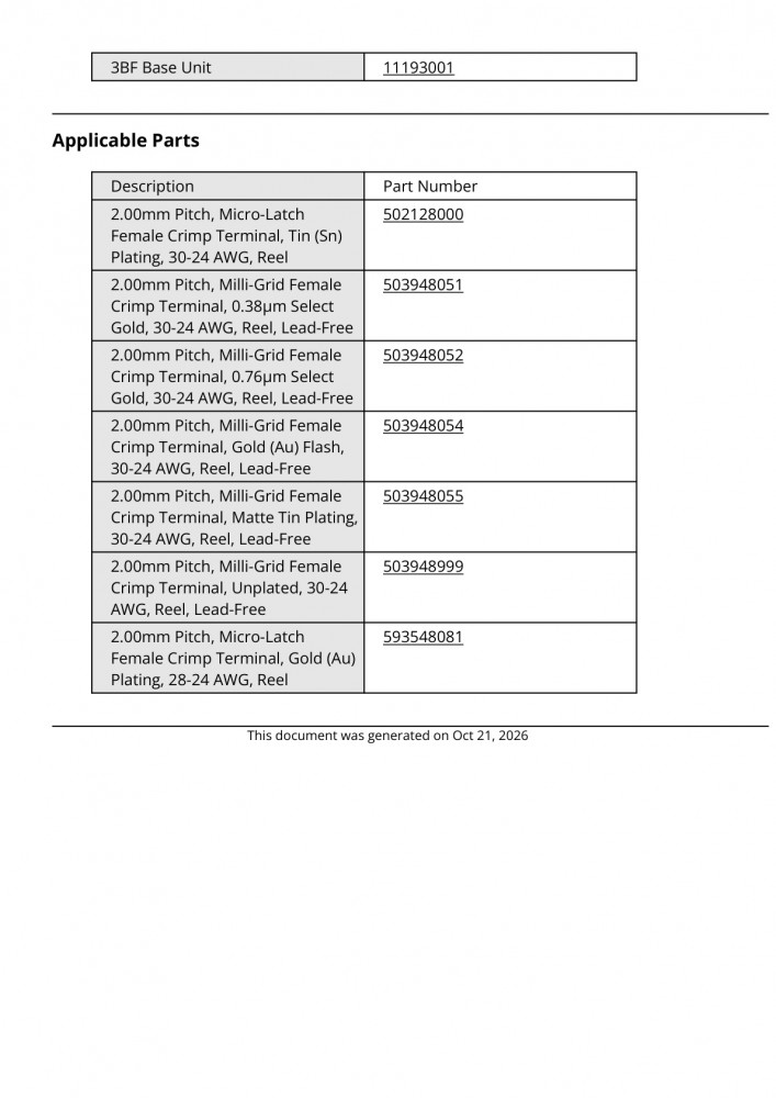 Technical document page 3 for product 639105200