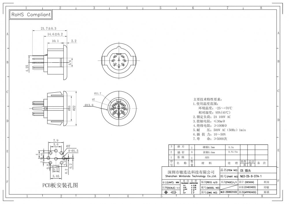 MLD-DS-8-07A-1 technical document page