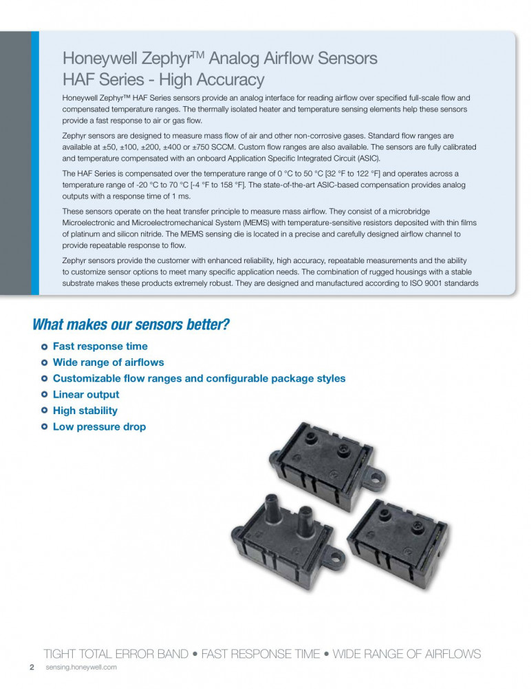Honeywell HAF Series datasheet page 2
