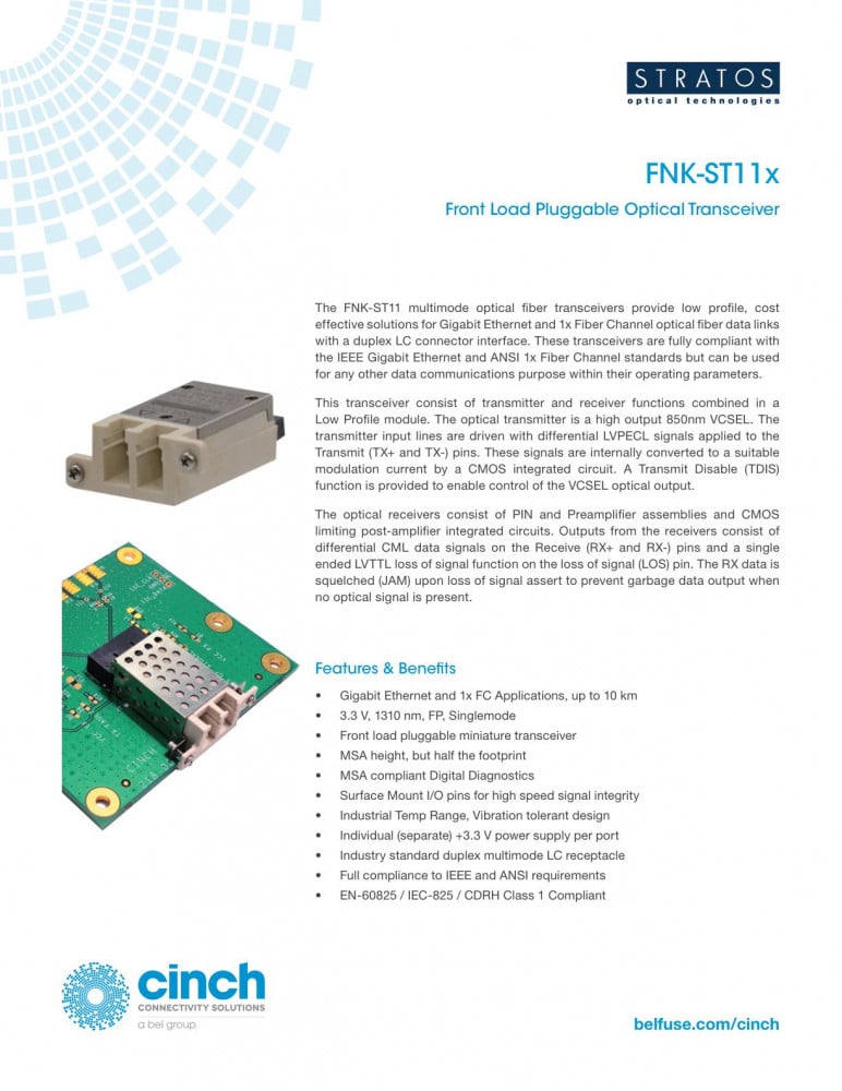 FNK-ST11H datasheet page 1