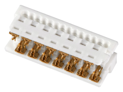 Picoflex PF-50, Low Profile, IDT Receptacle, 18 Circuits, White, Gold (Au) Plated, Bag