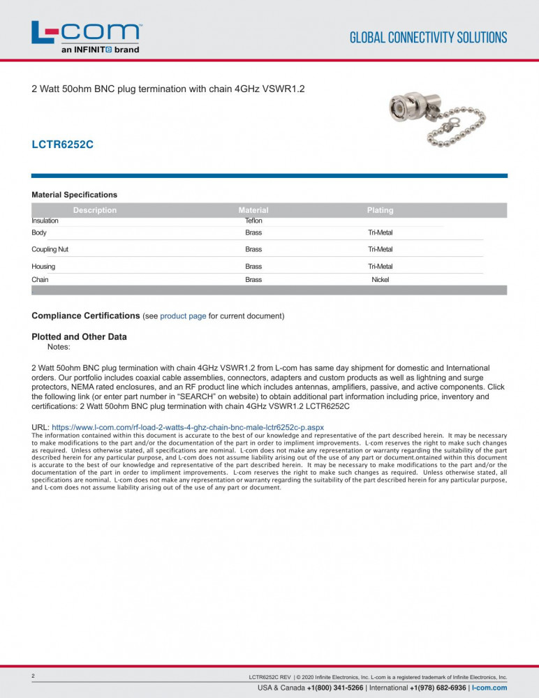 LCTR6252C product specification page 2