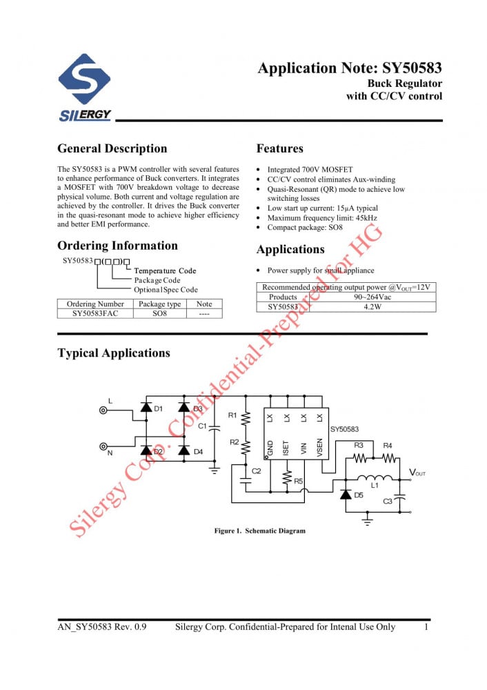 SY50583FAC datasheet page 1