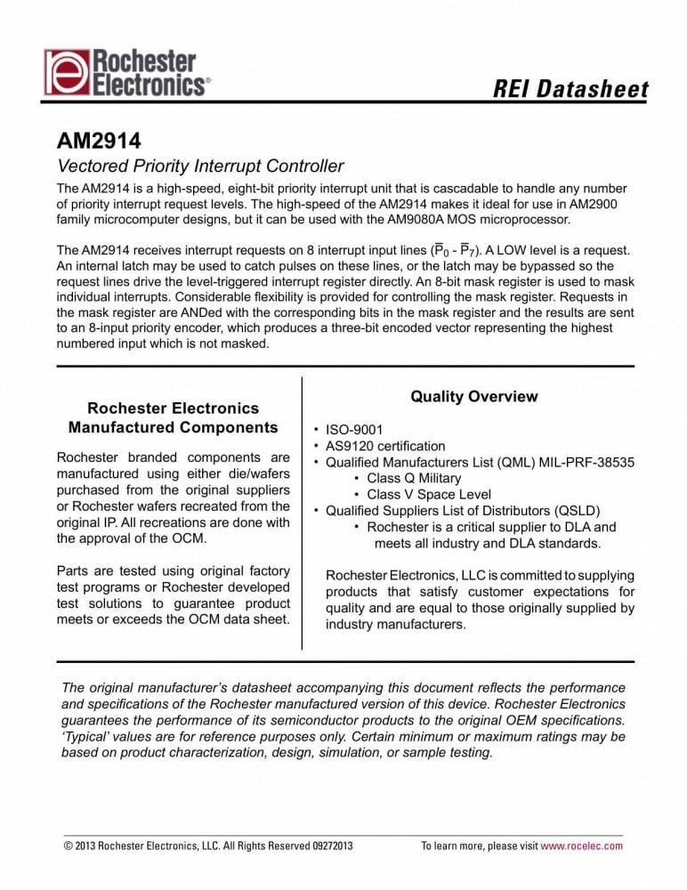 AM2914 datasheet page 1