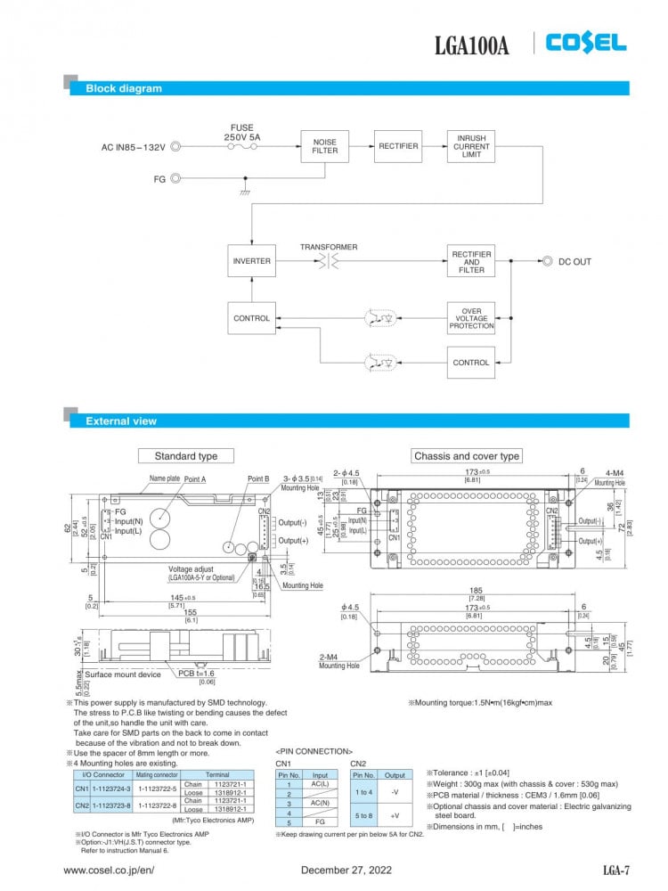 Cosel LGA series datasheet page 7