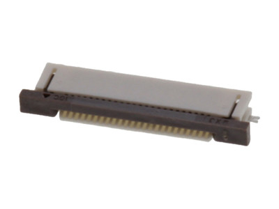 Easy-On FFC/FPC Connector, 0.50mm Pitch, Slider Series, Right-Angle, Bottom Contact, 2.00mm Height, 29 Circuits, Tin-Silver-Bismuth Plating