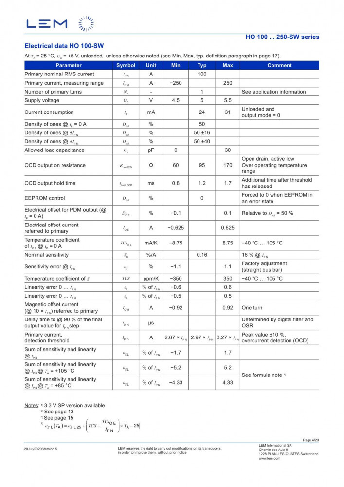 HO 100-SW datasheet page 4