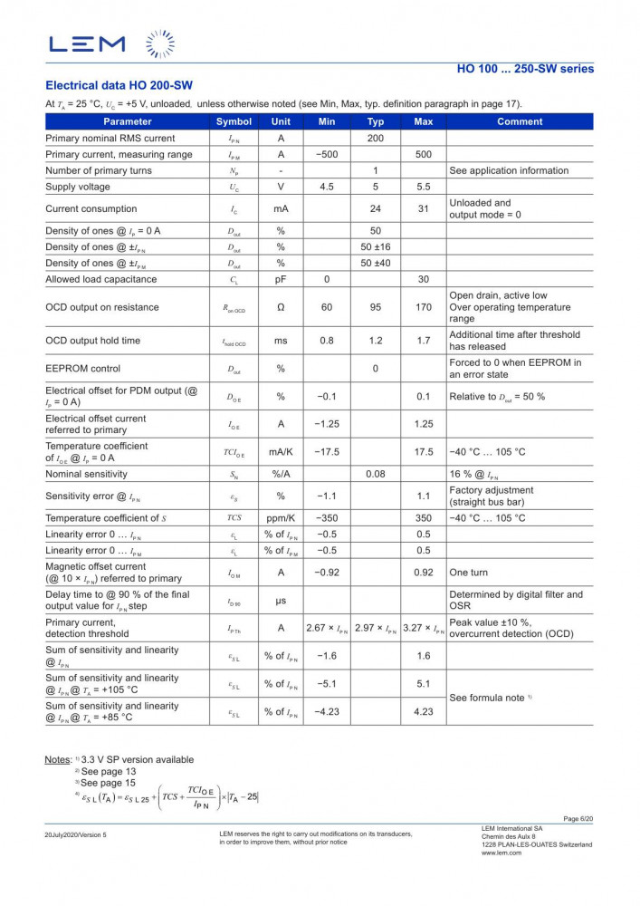 HO 100-SW datasheet page 6